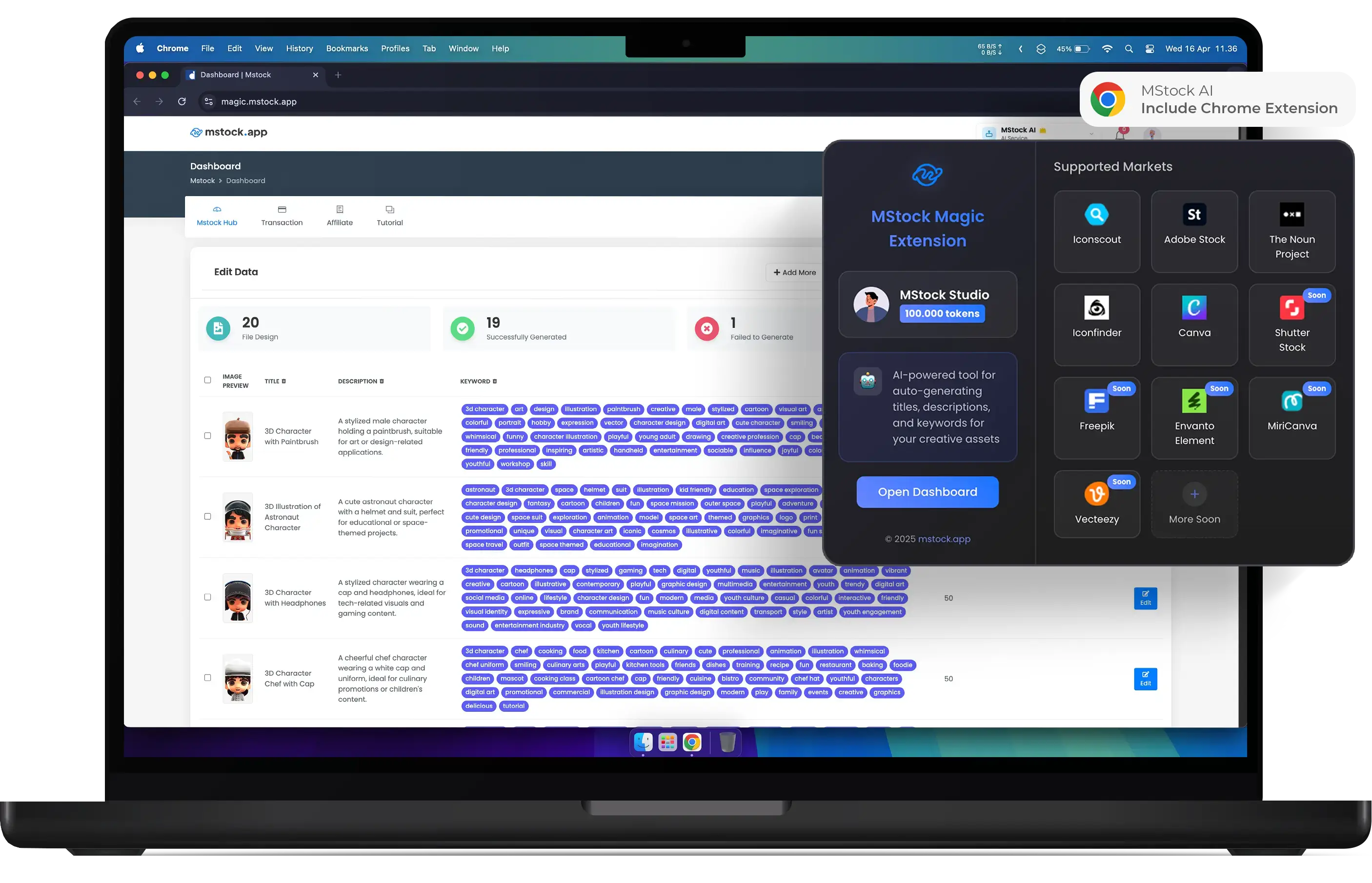 Mstock.app - AI-Powered Keyword Optimization for Stock Media Creators